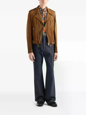 Prada Suede Biker Jacket - Brown