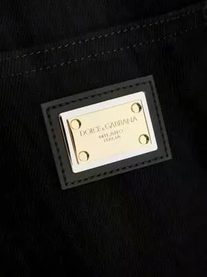 Dolce & Gabbana Logo-plaque Denim Shorts - Black