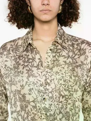 GOLDEN GOOSE Silk Blend Floral Print Midi Dress - Neutrals