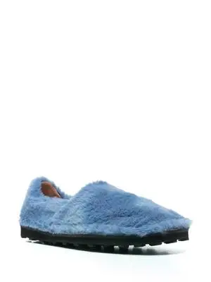 Marni Faux-fur Slippers - Blue