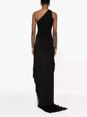 David Koma Crystal-buckle Asymmetric Gown