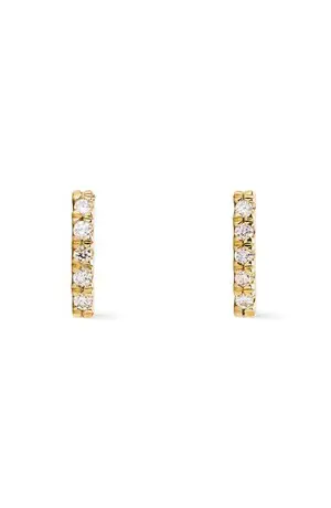 ANA LUISA Pave Diamond Bar Stud Earrings - Gold