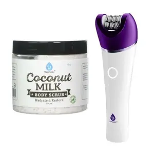 PURSONIC 6-in-1 Epilator & Coconut Milk Body Scrub - Multicolor