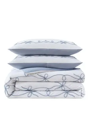 PERI HOME Sasha Bows Duvet Cover & Sham Set - Blue