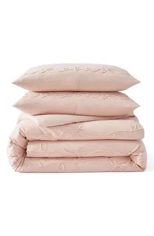 PERI HOME Sasha Bows Duvet Cover & Sham Set - Blush