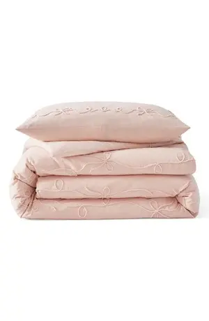 PERI HOME Sasha Bows Comforter & Sham Set - Blush