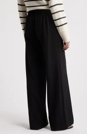 Nordstrom The Lennox Wide-leg Trousers - Black