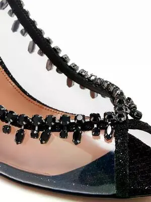 AQUAZZURA 75mm Temptation Crystal Pumps - Black
