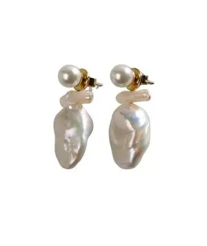Simone Rocha Freshwater Pearl Earrings - Gold
