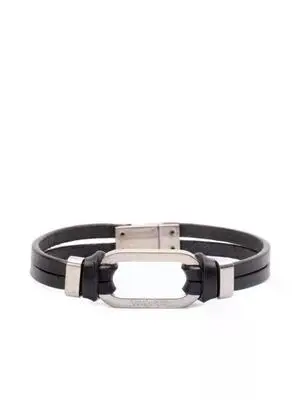 Saint Laurent Leather Bracelet - Black