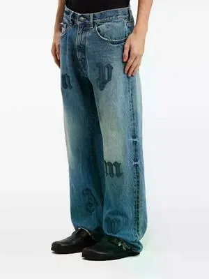 Palm Angels Logo Patch Straight Jeans