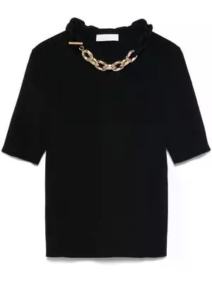 Rabanne Chain Link-detail Top - Black
