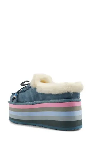 ZIGI Birdy Faux Shearling Platform Slipper - Dusty Blue