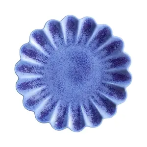 MOMENI Dhalia Stoneware Salad Plate, Set Of 4 - Blue