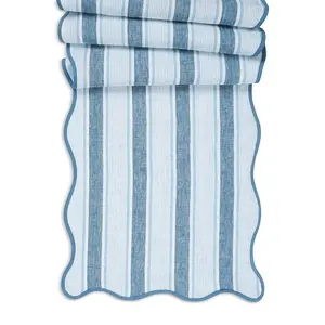 JULISKA Cabana Stripe 18 X 90 Table Runner - Ocean Blue