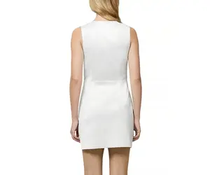 French Connection Carey Satin Mini Dress - Porcelain