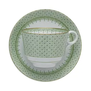 MOTTAHEDEH Apple Lace Teacup And Saucer - Green
