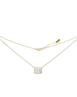 Shashi Emerald Baguette Zirconia Necklace - Gold