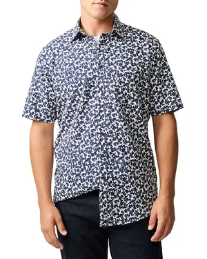 Rodd & Gunn Jameison Bay Printed Button Front Shirt - Navy