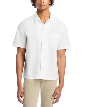 FRAME Short Sleeve Button Front Shirt - Natural