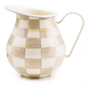 MACKENZIE-CHILDS Mocha Check Pitcher Mocha