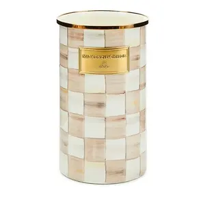MACKENZIE-CHILDS Check Utensil Holder - Mocha