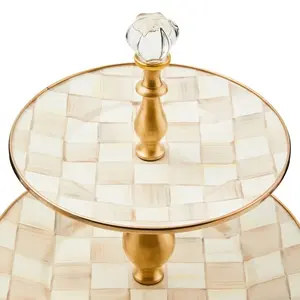 MACKENZIE-CHILDS Check Two Tier Sweet Stand