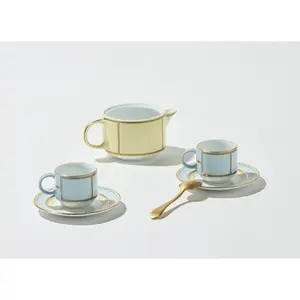 GINORI 1735 Colonna Diva Coffee Set For 2 - Celeste