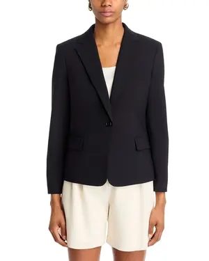 Theory One Button Slim Jacket - Black