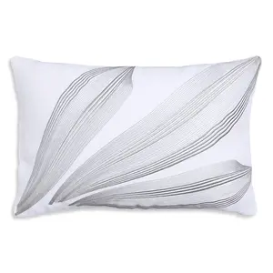 SFERRA Biloba Decorative Pillow, 12 X 18 Exclusive - White/silver
