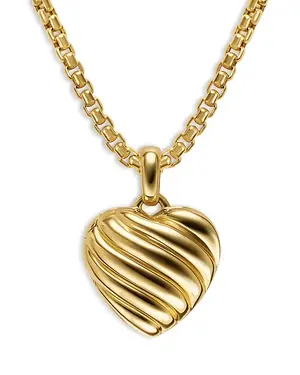David Yurman Sculpted Cable Heart Locket - Gold