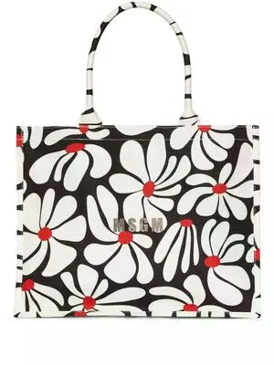 MSGM Floral-print Tote Bag - Black