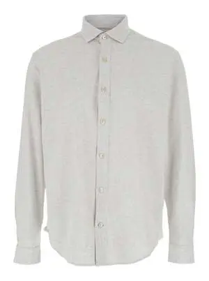 Eleventy Shirt With Classic Collar In Cotton - Grey
