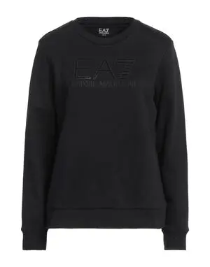 EA7 Sweatshirt In Cotton, Polyester, And Elastane - Black