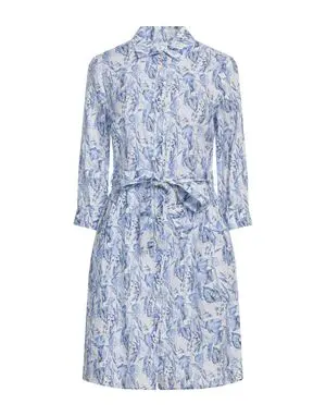 120% Lino Mini Floral-print Linen Shirt Dress