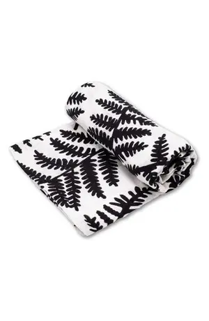 ETTA LOVES Fern Muslin Xl Sensory Square - Black And White
