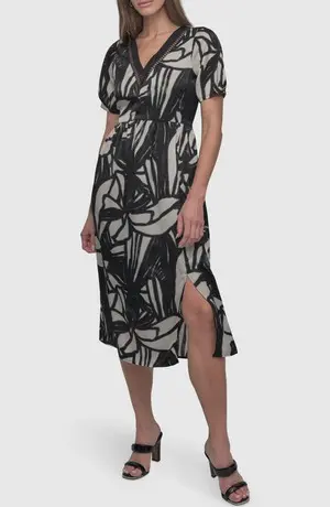 Dkny Print Ladder Stitch Dress