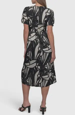 Dkny Print Ladder Stitch Dress