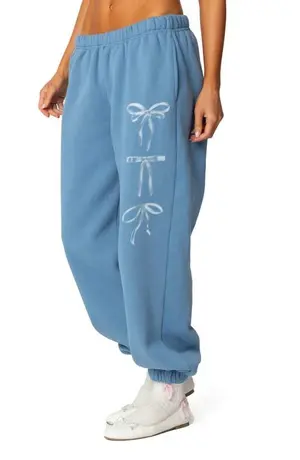 EDIKTED Bow Bliss Oversized Sweatpants