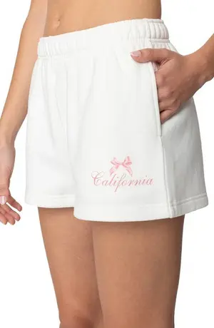 EDIKTED Cali Bow Sweat Shorts