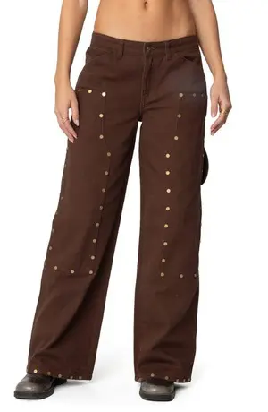 EDIKTED Studded Low Rise Carpenter Jeans