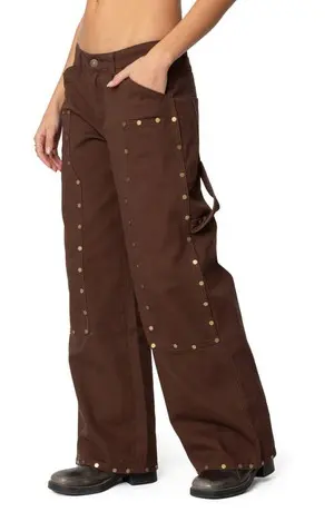 EDIKTED Studded Low Rise Carpenter Jeans