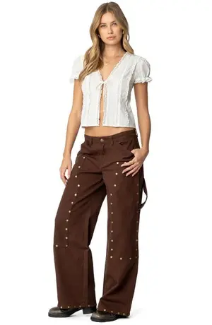 EDIKTED Studded Low Rise Carpenter Jeans