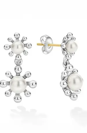 Lagos Luna Fleur Cultured Pearl Drop Earrings