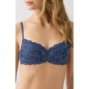 Wacoal Feeling Famous Underwire Balconette Bra - Crown Blue