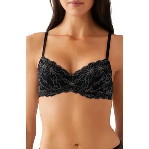 Wacoal Feeling Famous Underwire Balconette Bra - Night/ Angel Wing