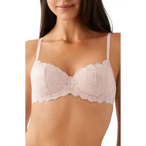 Wacoal Feeling Famous Underwire Balconette Bra - Rose Smoke/ White