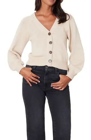 PANEROS CLOTHING Cropped Cotton Cardigan - Sand
