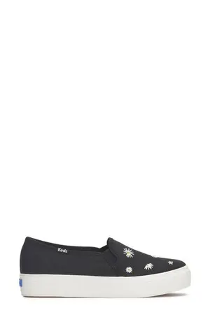 Keds® Triple Kick Slip-on Sneakers - Black/ Snow White