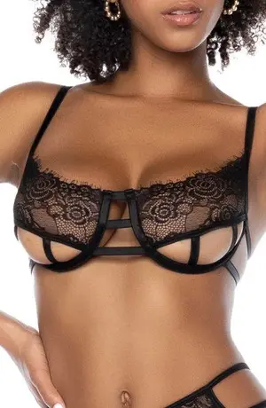 MAPALE Cutout Underwire Bra - Black